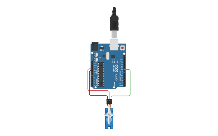 Circuit design Servo Motor - Tinkercad