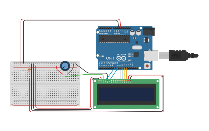 Circuit design Arduino LCD 16x2 - Tecnoblas | Tinkercad