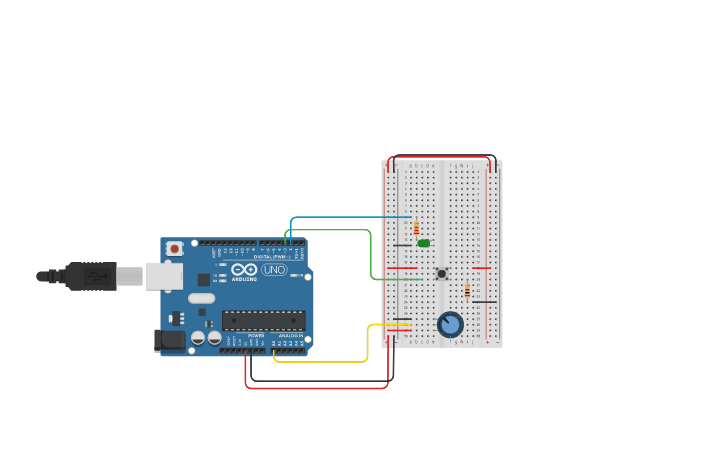 Circuit design Mechatronics 101 LED, Buttons, and Potentiometer Basics - Tinkercad
