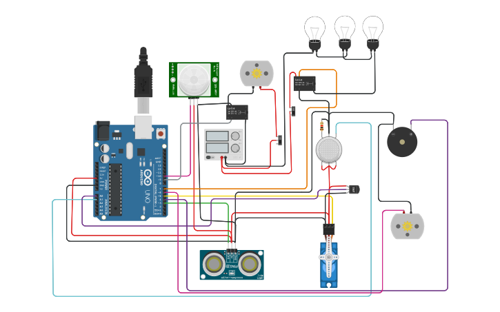Circuit design Smart Factory System - Tinkercad