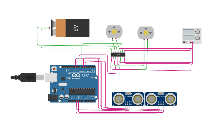 Circuit design Gate Control System | Tinkercad