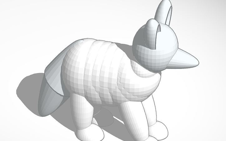 3D design arctic fox - Tinkercad