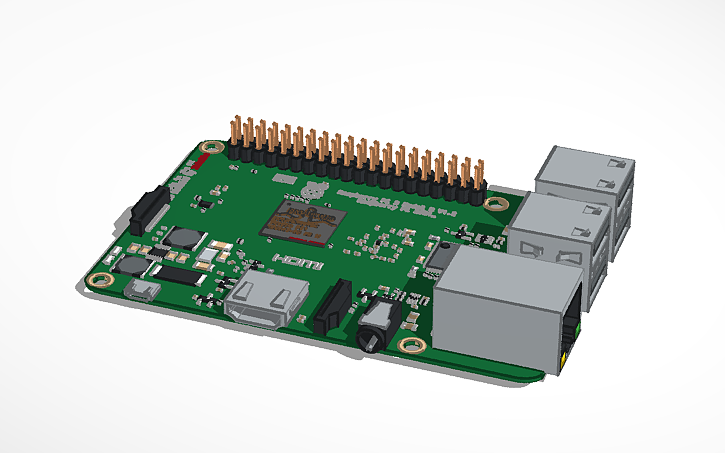 3D design High Graphic Raspberry Pi 3 B+ - Tinkercad