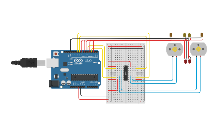 Circuit design ROBOTIC CAR SPD - Tinkercad
