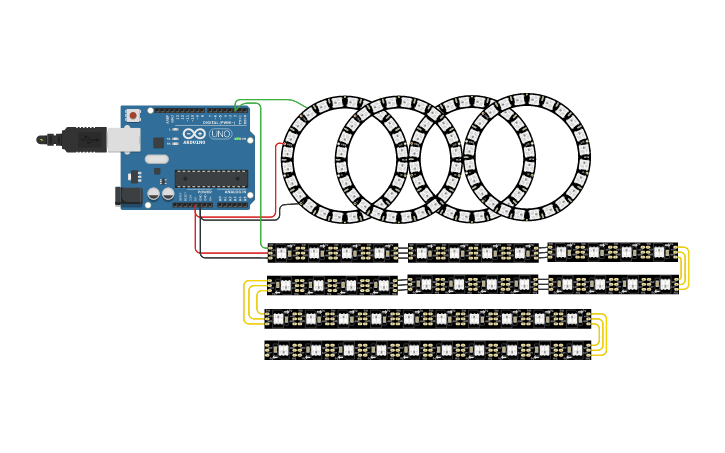 Circuit design Neopixel Neon Light Ring - Tinkercad