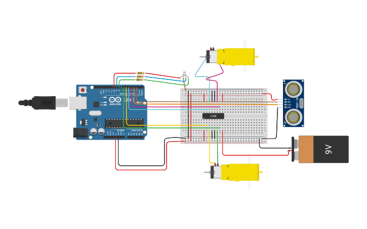 Circuit design servomotor - Tinkercad