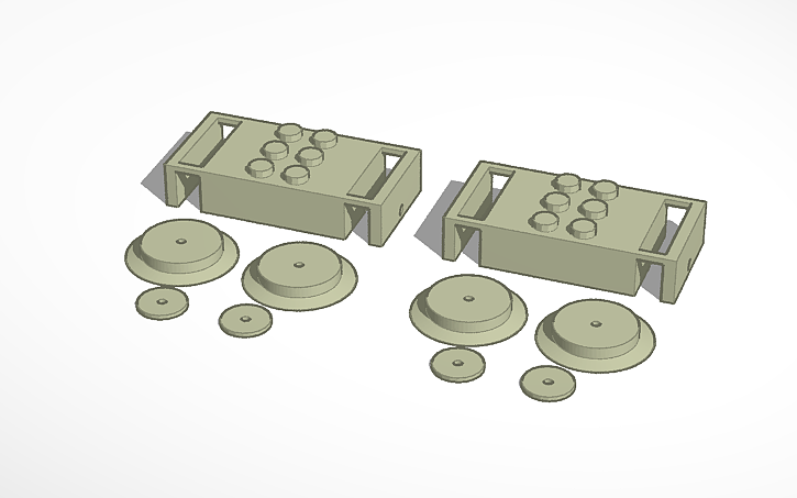 3D design Lego Train Wheels - Tinkercad