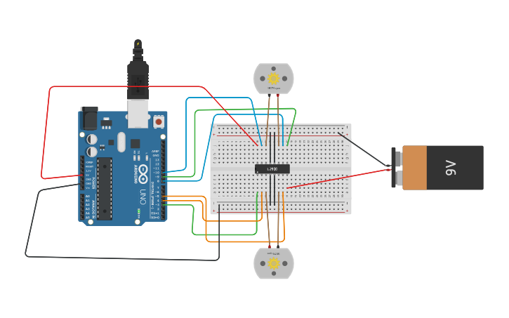 Circuit design Motor driver - Tinkercad