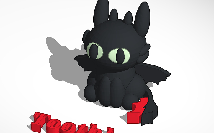 3D design Toothless The Dragon - Tinkercad
