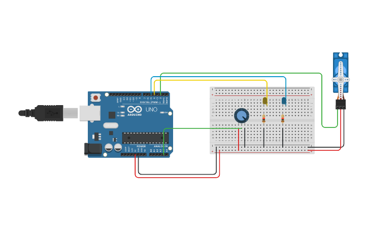 Circuit design Simulación Robot - Tinkercad