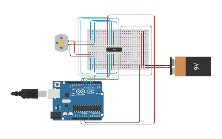 Circuit design H-Bridge 1 - Tinkercad