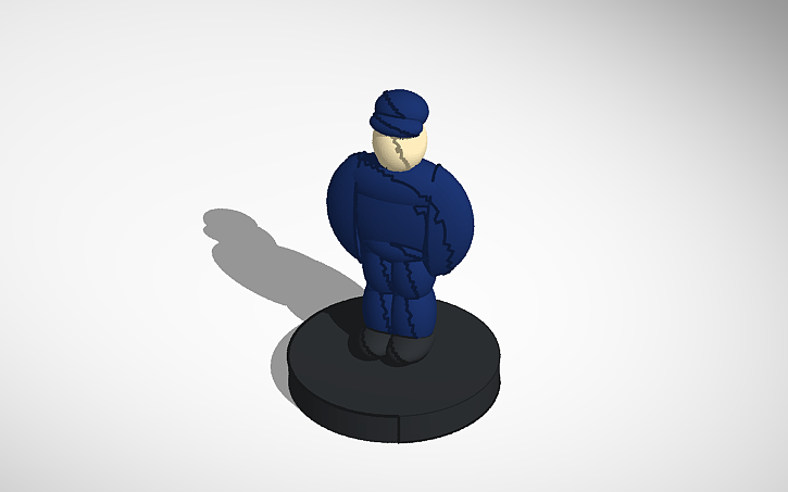 3D design train driver mini figure - Tinkercad