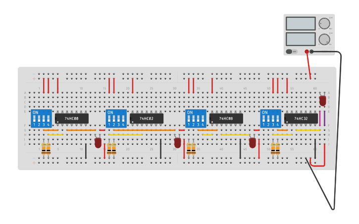 Circuit design circuitos compuertas logicas 2 - Tinkercad