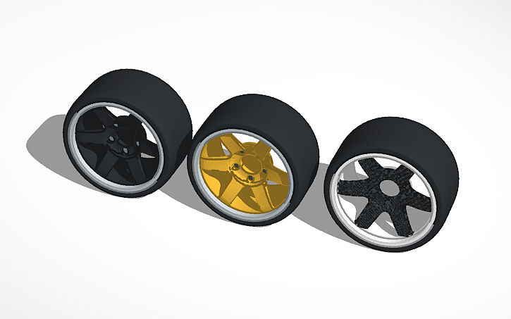 3D design Rays Volk TE37 Rims (Carbon Fiber) - Tinkercad