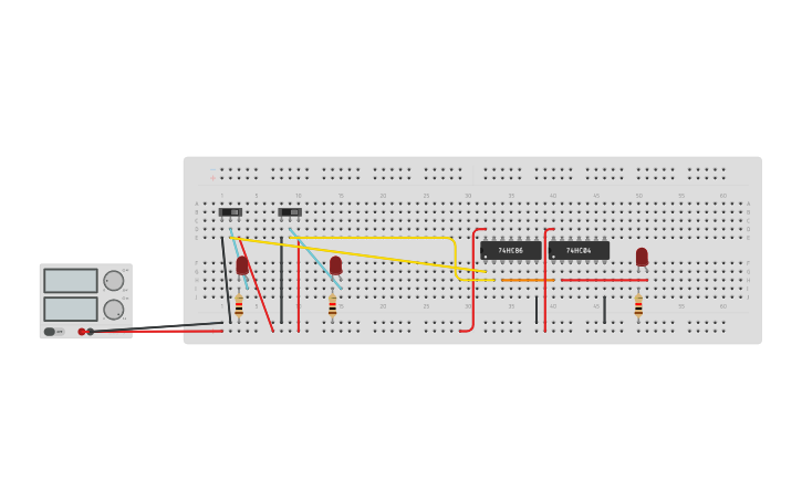 Circuit design 7486 7404 | Tinkercad