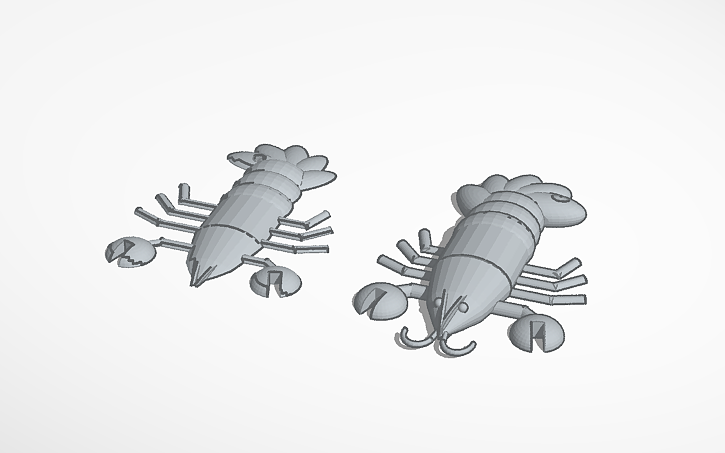 3D design Crawfish keychain (prefab) - Tinkercad