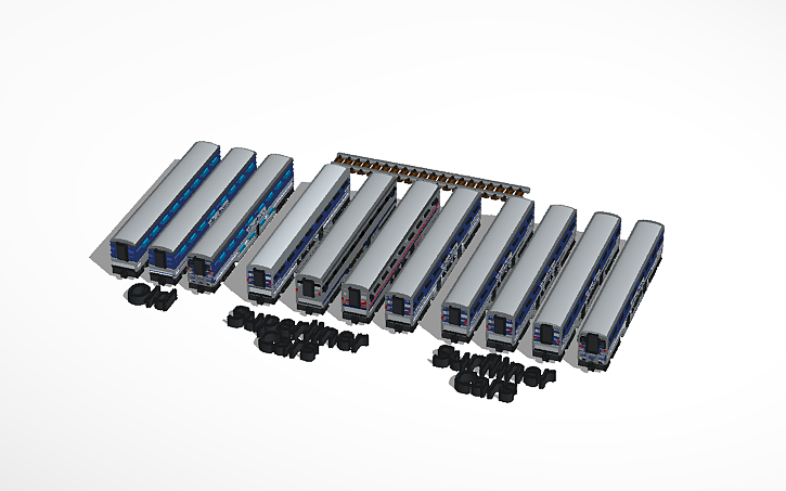 3D design Amtrak Pacific Surfliner coaches/cab car | Tinkercad