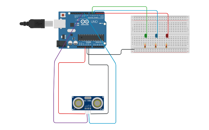 Circuit Design Water Level Indicator Tinkercad
