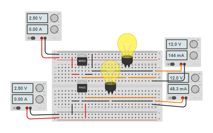 Circuit design MOSFET - Tinkercad