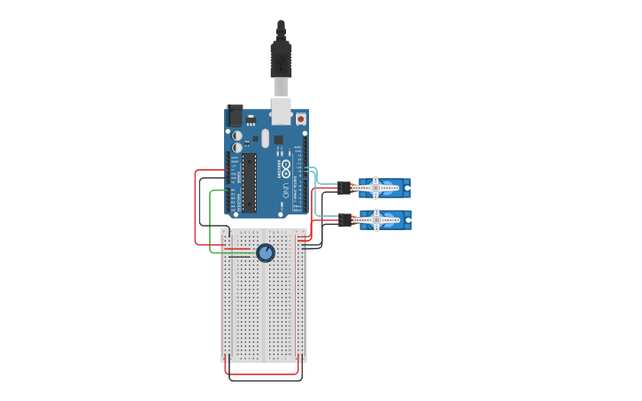Circuit Design Control De Servomotores Tinkercad