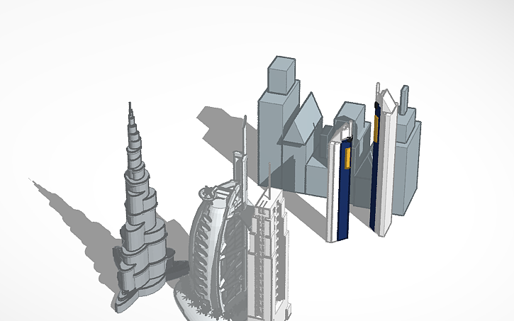 3D design Dubai Skyline(MANAN ) - Tinkercad