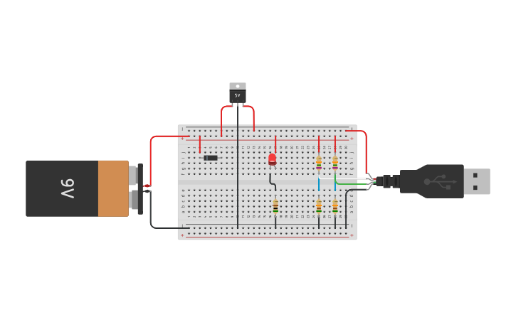 Circuit design Power bank - Tinkercad