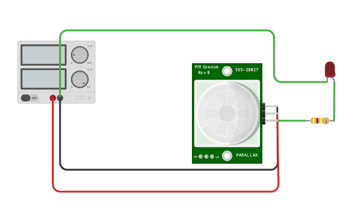 Circuit Design Motion Detector Tinkercad