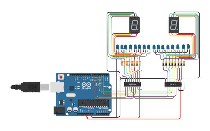 Circuit design LMEIII-Arduino Shift Register - Tinkercad