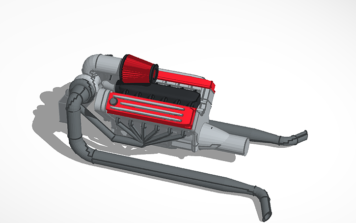 3D design twin turbo v12 engine | Tinkercad