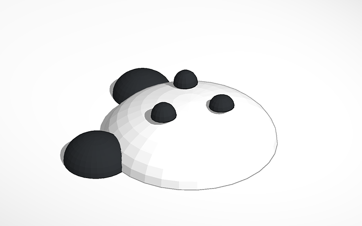 3D design panda head - Tinkercad