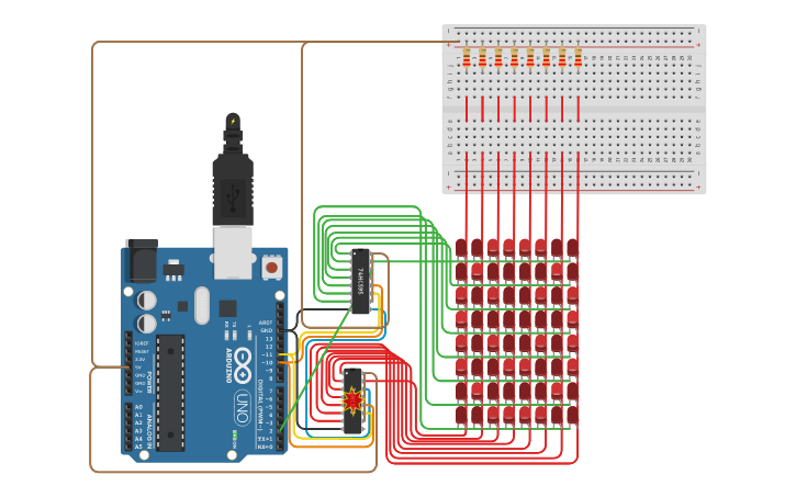 Circuit design 8x8 LED | Tinkercad
