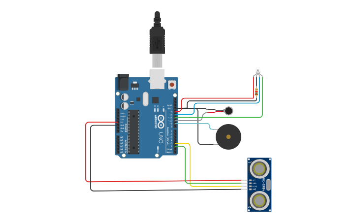 Circuit design Third Eye for Blinds. - Tinkercad