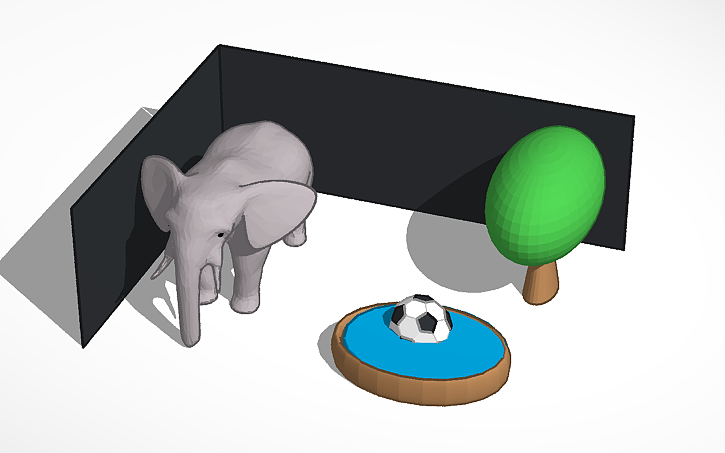3D design elephant exibit | Tinkercad