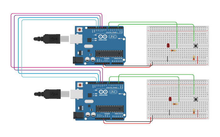 Circuit Design Activity 2 Spi Communication Between The Two Arduino Boards Tinkercad