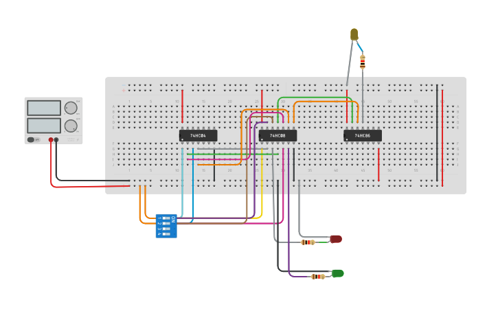 Circuit Design 1bit Magnitude Comparator Tinkercad