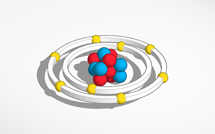 3D design Oxygen Atom Flat to Modify - Tinkercad
