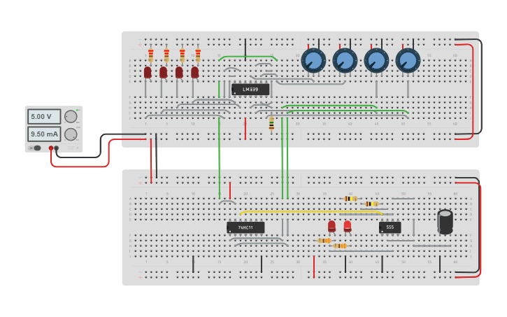 Circuit design Final Requirement (Battery Monitoring Circuit) - Tinkercad