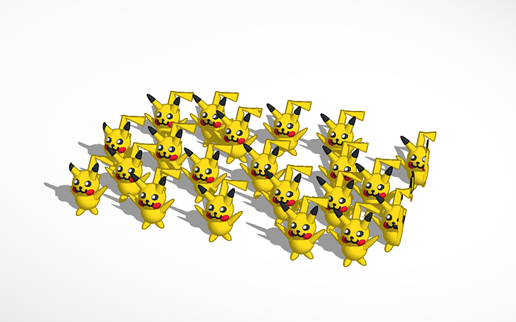 3D design picachu - Tinkercad
