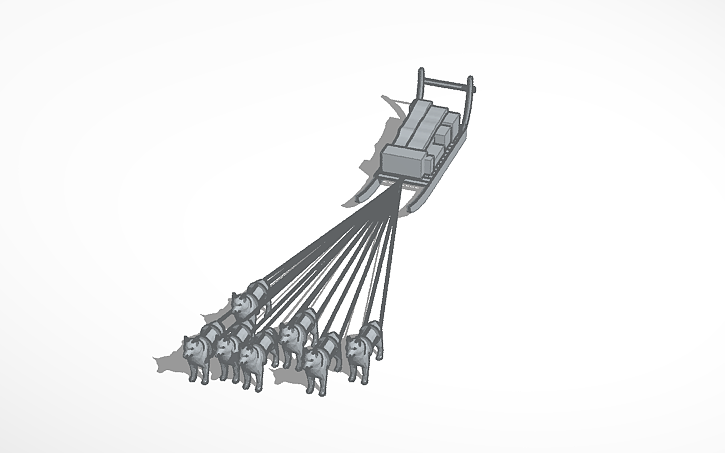 3D design Greendland dog sled - Tinkercad