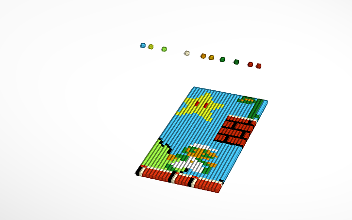 3D design Mario Pixel Art Practice | Tinkercad