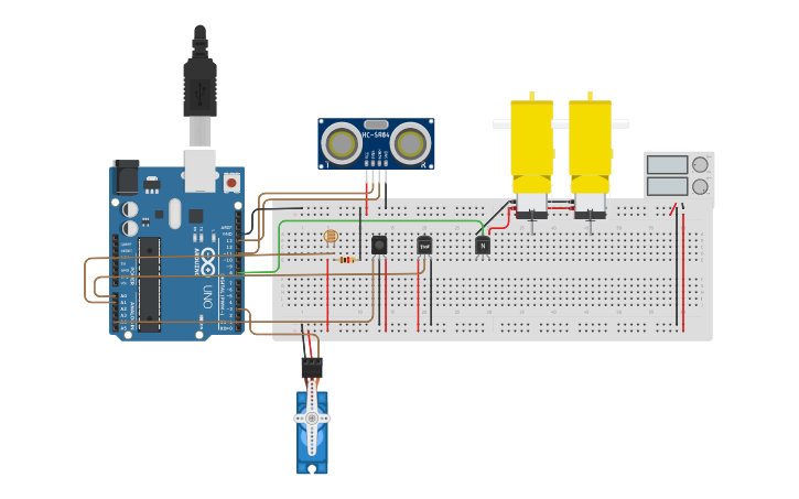 Circuit design RC BOAT project - Tinkercad