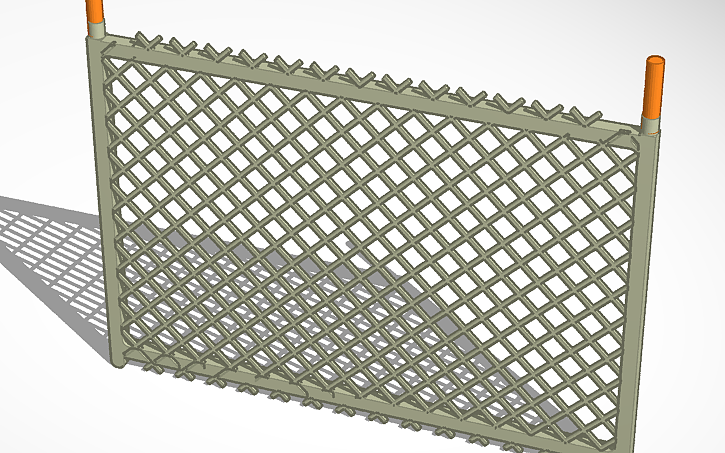 3D design Bruder fence panel with longer feet posts - Tinkercad