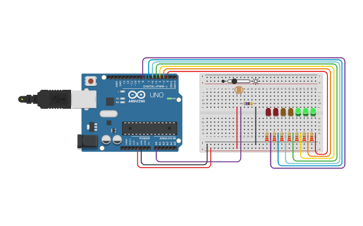 Circuit design Light Sensor - Tinkercad