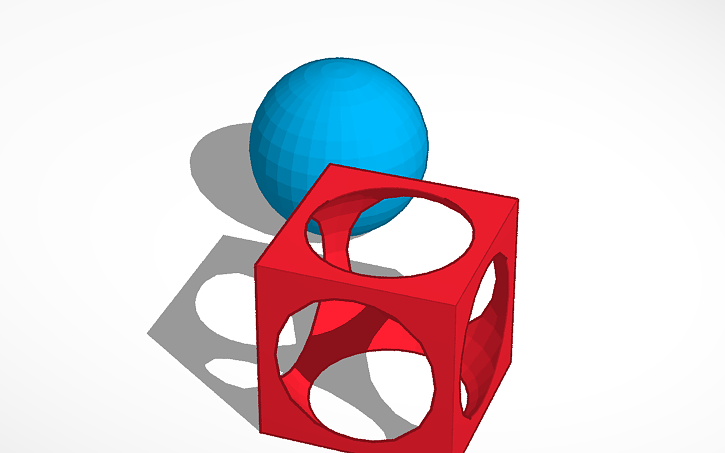 3D design Ball in a Cube - Tinkercad