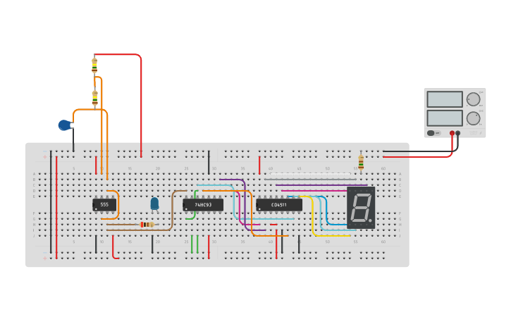 Circuit design Decade counter - Tinkercad