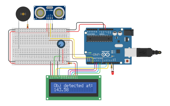 Circuit design Ultrasonic sensor with alarm and distance indication ...