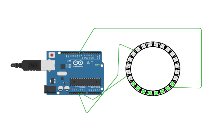 Circuit design Led ring - Tinkercad