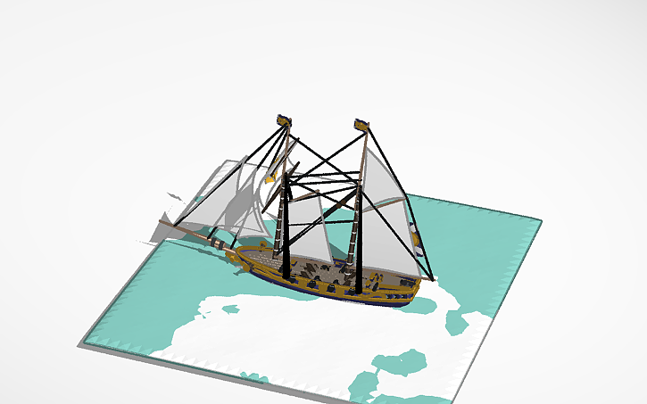 3D design Pirate Ships - Royal Fish - Tinkercad