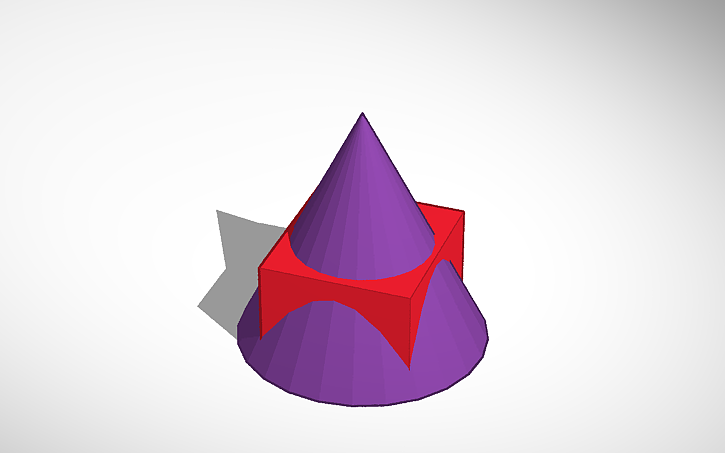 3D design Un CONO dentro de un CUBO - Tinkercad