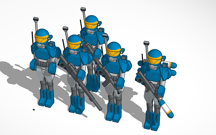 3D design Infantry types - Tinkercad